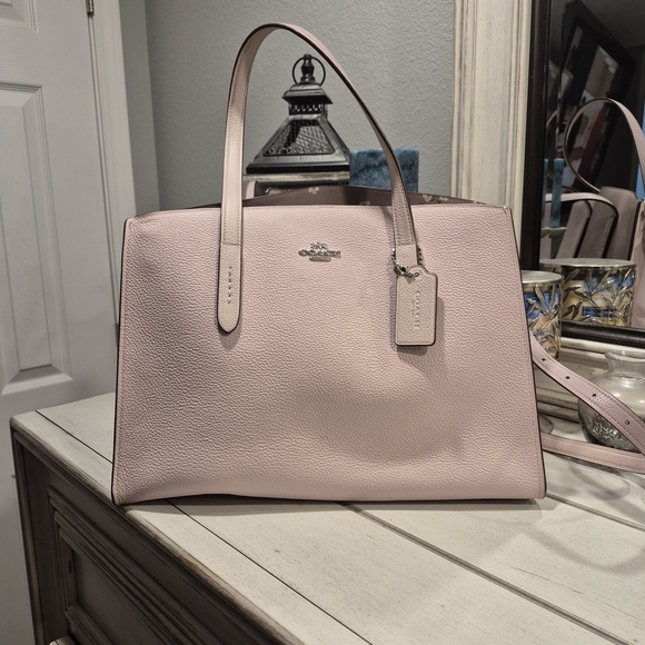 Coach | Bags | Coach Light Pink Leather Tote | Poshmark